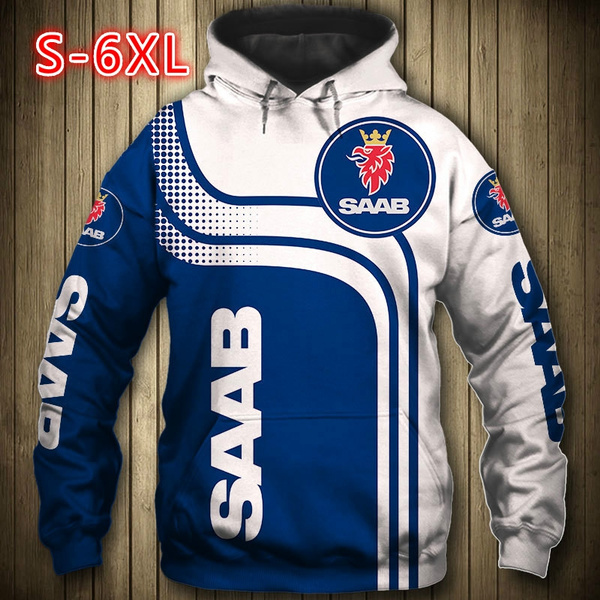 Plus Size Unisex 3D Print SAAB Motorcycle Hoodies Men's 3D Pullovers ...