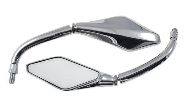 Custom Motorcycle Motorbike Chrome Short Stem 2 pc Mirror 10 mm Chrome ...