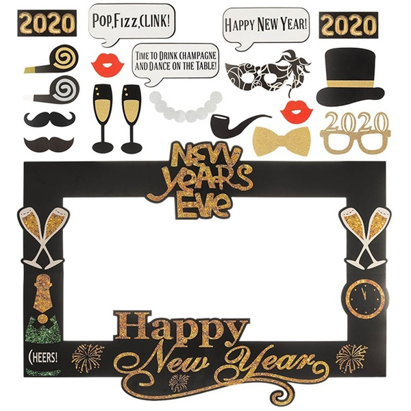 2020 New Years Eve Party Photo Booth Props Diy Kit Photobooth Prop ...