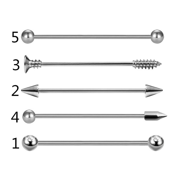 Piercingfactory@ 1pcs Straight Balls Awl Screw Arrow Ear Ring Ear ...
