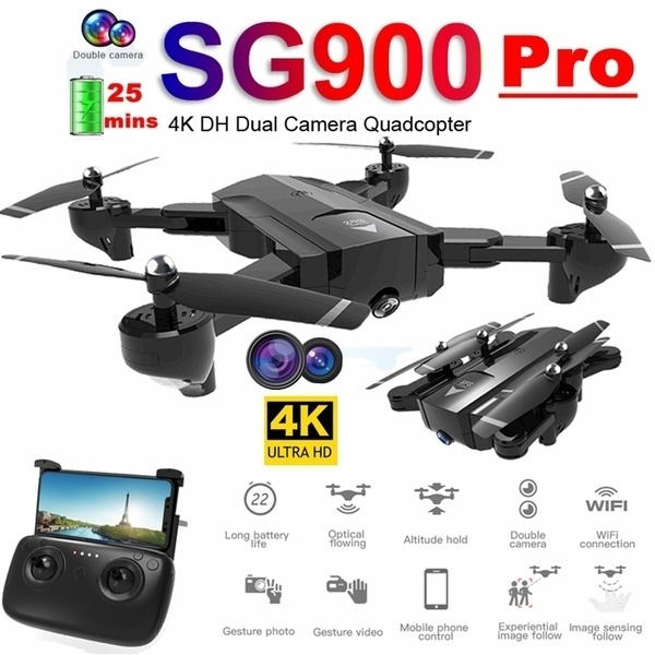 2020 Upgrade SG900 Ultra HD 4K/ 720P Camera Foldable RC Drone, 1100mAh ...