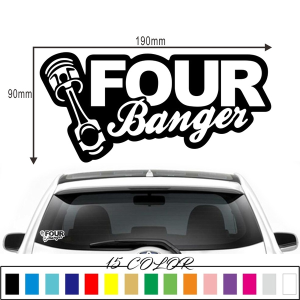 FOUR BANGER Funny Car,Window,Bumper JDM DUB EURO Vinyl Decal Sticker Decor | Wish