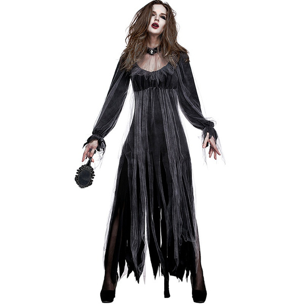 Halloween Scary Haunting Ghostly Bride Costume Black Women Terror ...