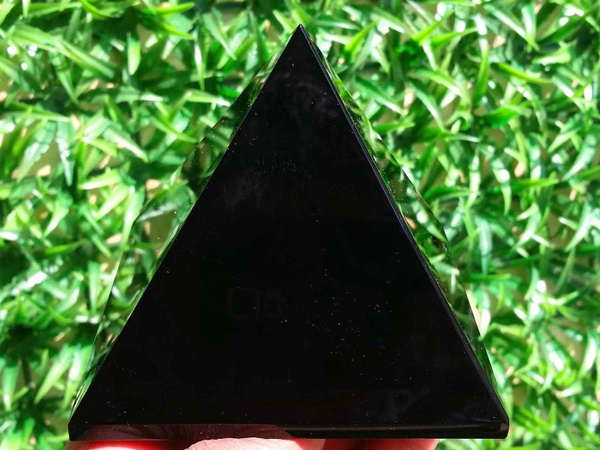 NATURAL Obsidian quartz crystal Pyramid healing | Wish