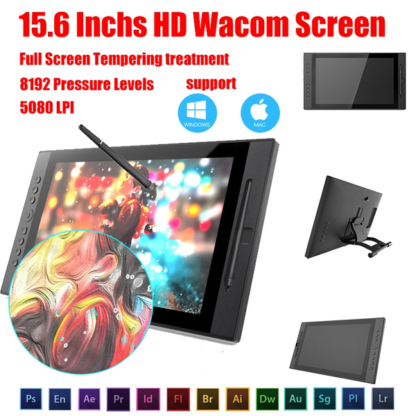 15.6" HD IPS Digital Full Screen Tempering treatment Wacom screen ...