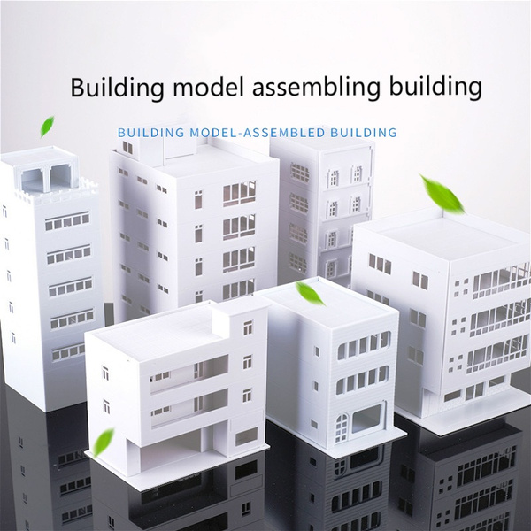 Miniature House Model ABS Building Decoration Sandbox DIY Assembled ...
