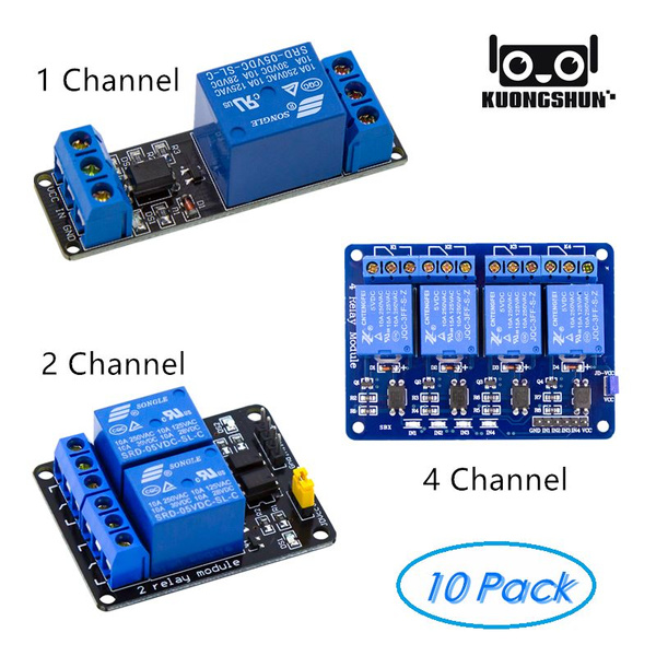 10 pcs 1/2/4 Channel Low Level Relay Module with light coupling 5V | Wish