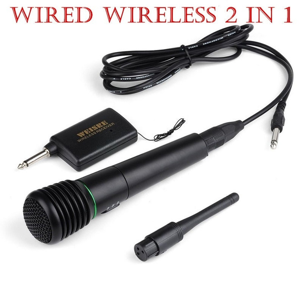 Wired Wireless 2in1 Handheld Professional Microphone Mic Receiver ...