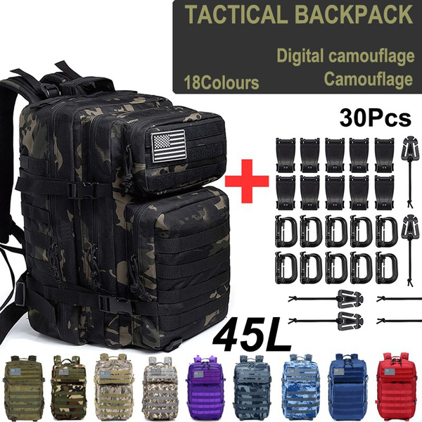 45L Military Backpack 1000D Nylon 15 Colors Waterproof Outdoor Military ...