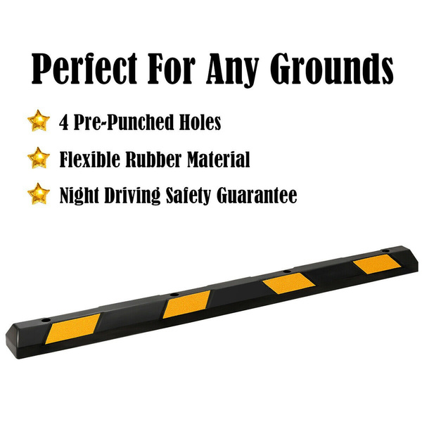 72" Rubber Car Parking Block RV Trailer Wheel Tire Stopper Garage ...