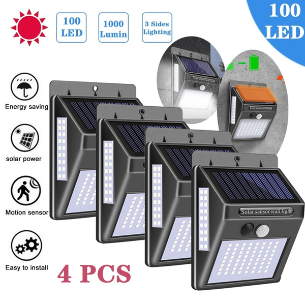 100LED Solar Lights Outdoor Solar Powered Solar Lamp Motion Sensor ...