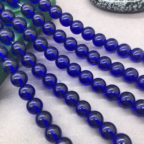 Deep Blue Quartz Crystal Bead 4-12mm Diy for Handmade Bracelet Jewelry ...