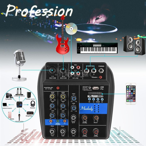 Muslady S-1 Portable 4-Channel BT Mixing Console Digital Audio Mixer ... Muslady S-1 Portable 4-Channel BT Mixing Console Digital Audio Mixer ...