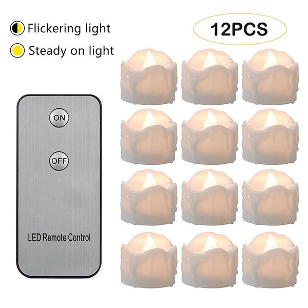 12 Pack Flameless Candles with Remote Controls or Timer Candles ...