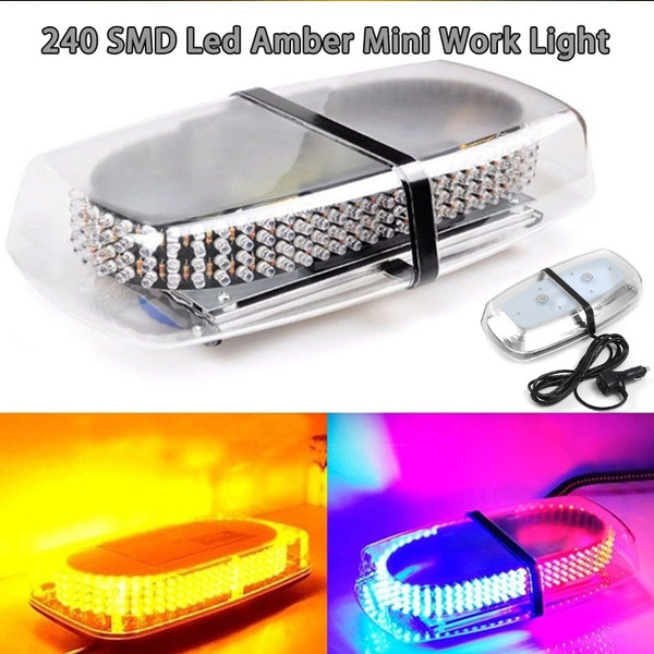 240 SWD LED Car Amber Mini Work Light Bar Beacon Truck Emergency ...