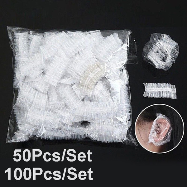 50pcs/100pcs Plastic Cleaning Ear Protector Caps Disposable Ear Cover ...