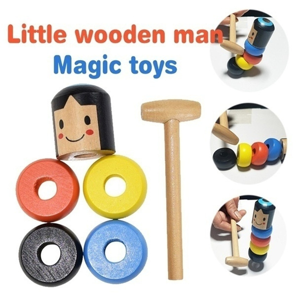 A Little Small Wooden Unbreakable Man Puppet Novelty Funny Toy Creative ...