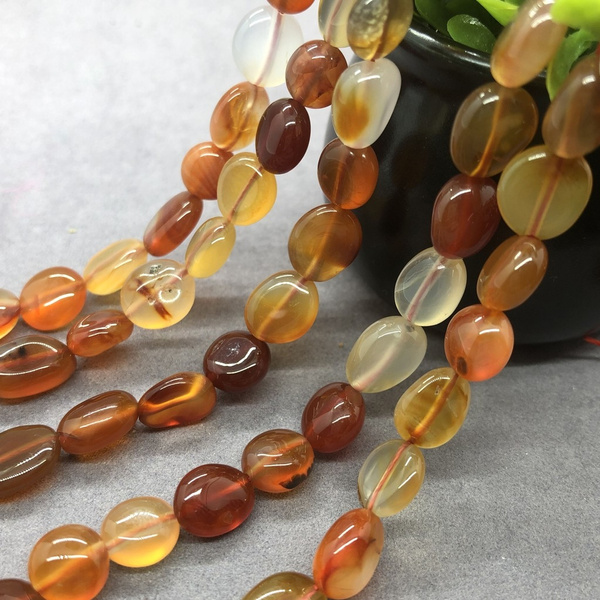 Red Agate Beads Natural Stone Semi Precious Irregular Conformal DIY Gem ...