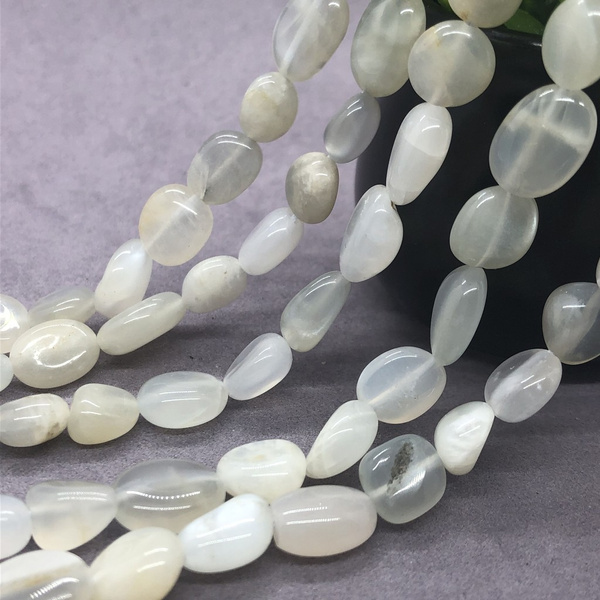 White Moonstone Beads Natural Loose Stone Irregular Gravel Shape DIY | Wish
