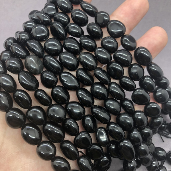 Black Obsidian Xaga Beads Natural Loose Stone Irregular Gravel Shape ...