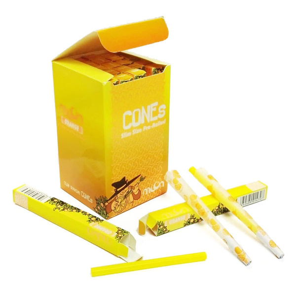 MOON Rolling Paper Pre-Rolled Orange Flavor Cones King Size Slim 1 box ...