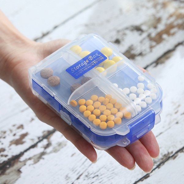 Plastic Weekly Folding Medicine Tablet Large Capacity Pill Box Case ...