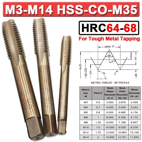 Right Hand HSS Co M35 Serial Tap Set HRC64 For Stainless Steel Thread Right Hand HSS Co M35 Serial Tap Set HRC64 For Stainless Steel Thread
