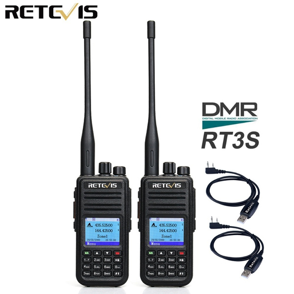 2pcs Retevis RT3S Dual Band DMR Radio Digital Walkie Talkie (GPS) VHF ...