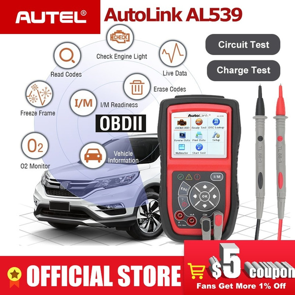 Autel AutoLink AL539 Auto Code Reader OBDII Diagnostic Tool OBD2 ...
