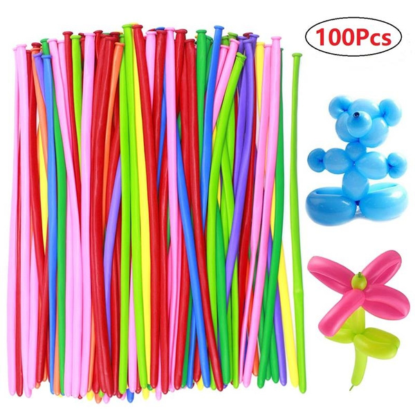 100Pcs Mix Colors Natural Latex Long Balloons for Modeling Modeling ...