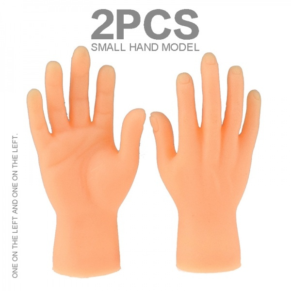 2Pcs Durable Left & Right Mini Tiny Hand Models Joke Finger Puppet ...