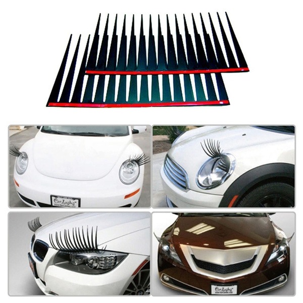2PCS Funny Auto Window Eye Lash Sticker 3D Headlight Eyelash Car ...