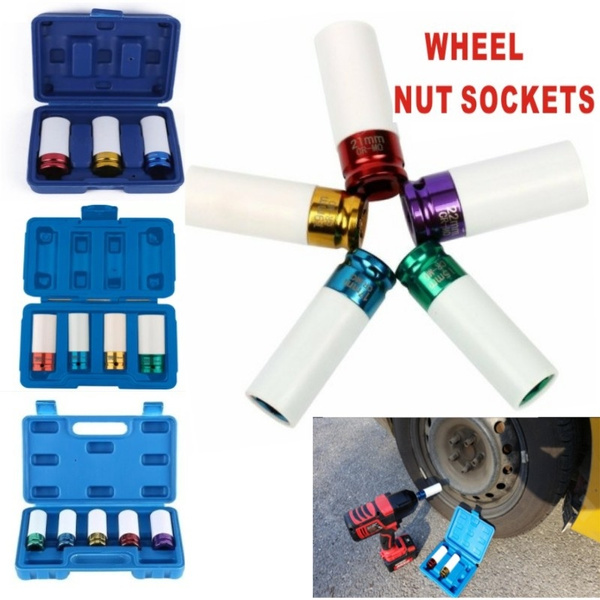 3/4/5pcs Lug Nut Socket Impact Socket Set Thin Wall Socket Wheel ...