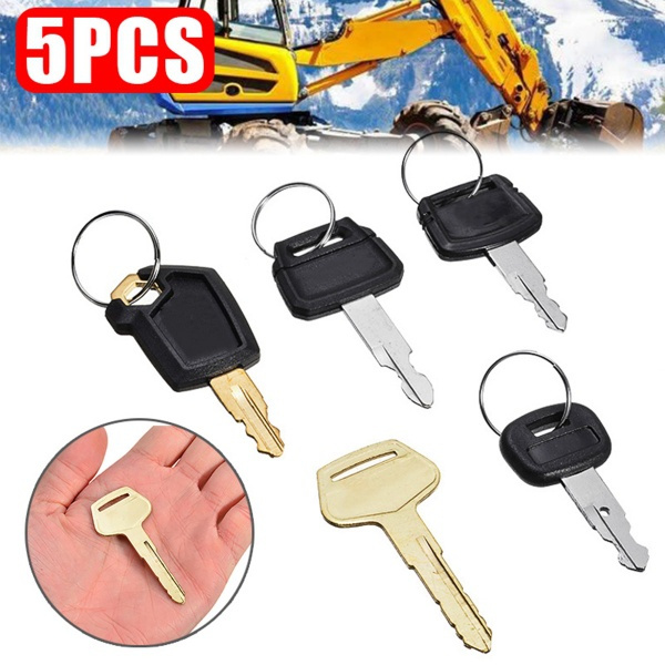 5Pcs Excavator Heavy Equipment Keys Set Caterpillar Hitachi Kobelco ...