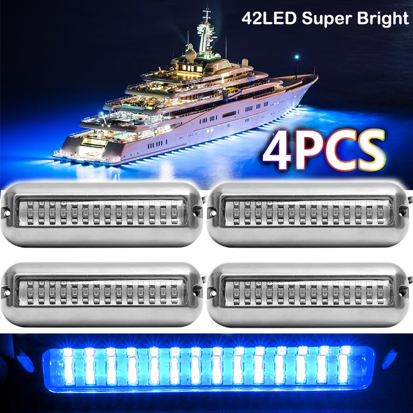 BLUE 4PCS Boat Transom Light Underwater Pontoon Boat Transom Light ...