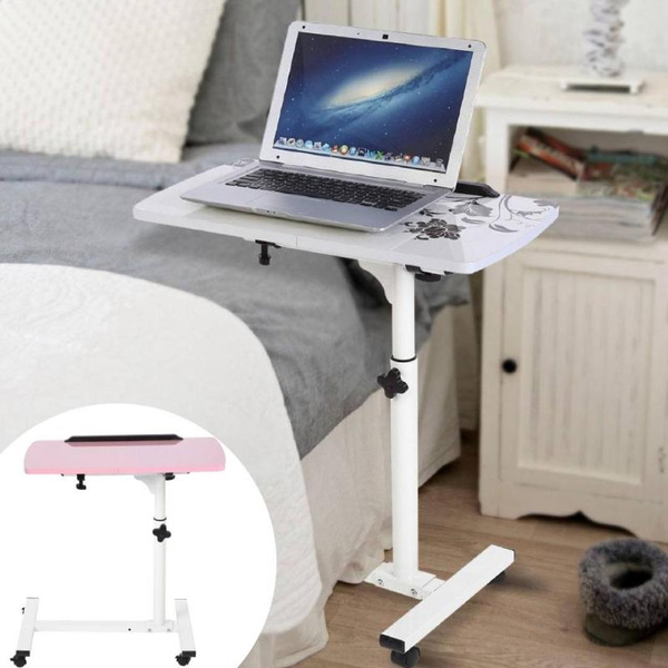 Height Adjustable Mobile Laptop Desk Sofa Couch Overbed Table With ...