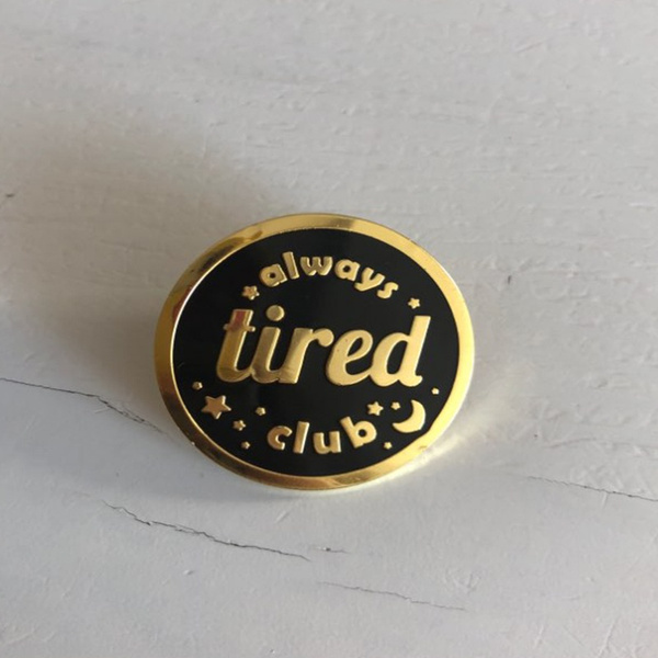 Always Tired Club Enamel Pin Space Badge Brooch Moon and Stars Anxiety ...