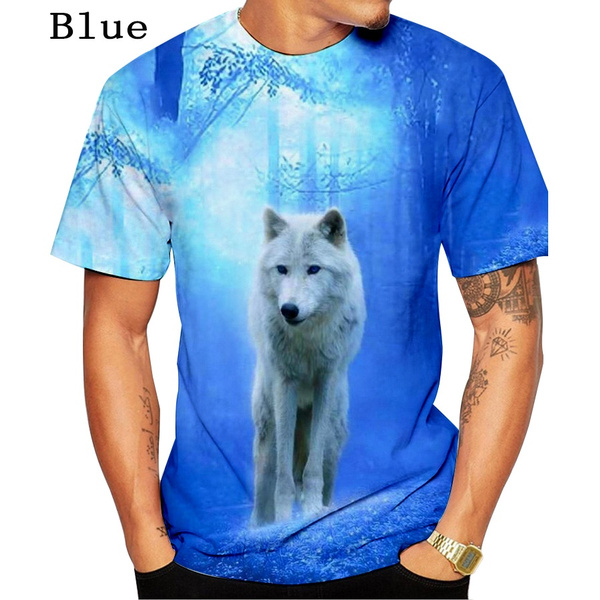 Personalized 3D Wolf Print T-Shirt Unisex Novelty Animal Short Sleeve ...