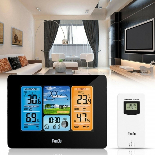 Weather Station Radio With Color Display Thermometer Sensor Digital ...