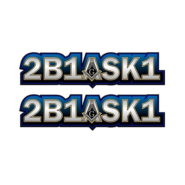 2PCS Masonic Two Be One Ask One Decals Stickers Car Window Truck Door ...