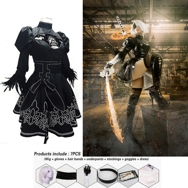 Women's Dress Neil Mechanical Era Nier Automata Heroine 2B Sister Anime ...