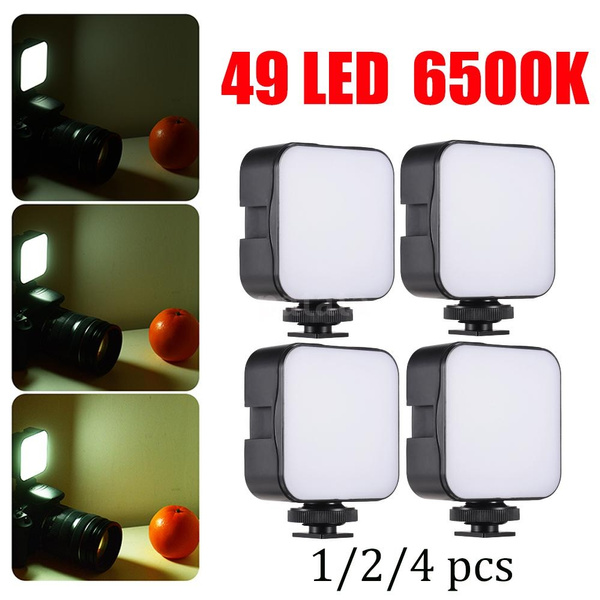 1/2/4 Pcs Andoer Mini LED Video Light Photography Fill-in Lamp 6500K ...