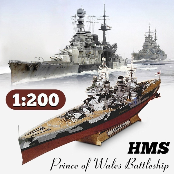 1:200 Scale DIY HMS Prince of Wales Battleship Model Ship Military ...
