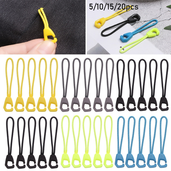 Zipper Pull Puller End Fit Rope Tag Fixer 5/10/15/20 pcs 5 colors ...