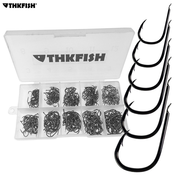 500Pcs #3~#12 Fishing Hooks Set Kit Without Eyelet Fishhook Freshwater ...