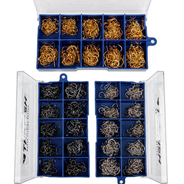 500PCS #3~#12 Silver Black Golden Fishing Hooks High Carbon Steel ...