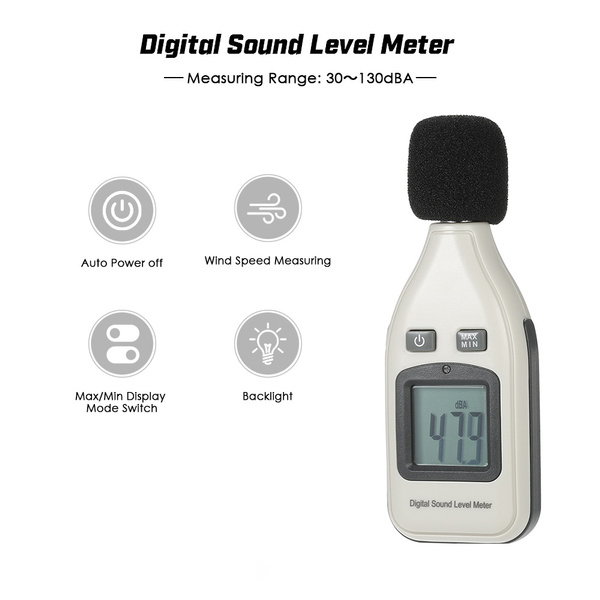 Digital Sound Level Meter Decibel Logger 30-130dB Data Logger Sound ...