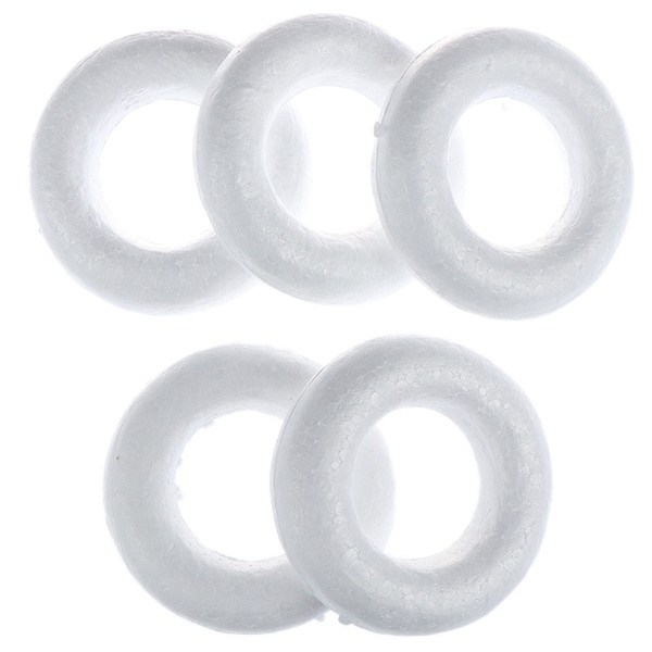 5pcs Polystyrene Styrofoam Foam ring White Craft Balls For DIY ...