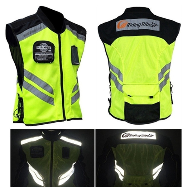 2019 New Men's Motorcycle Racing Sleeveless Jacket Safety Reflective ...