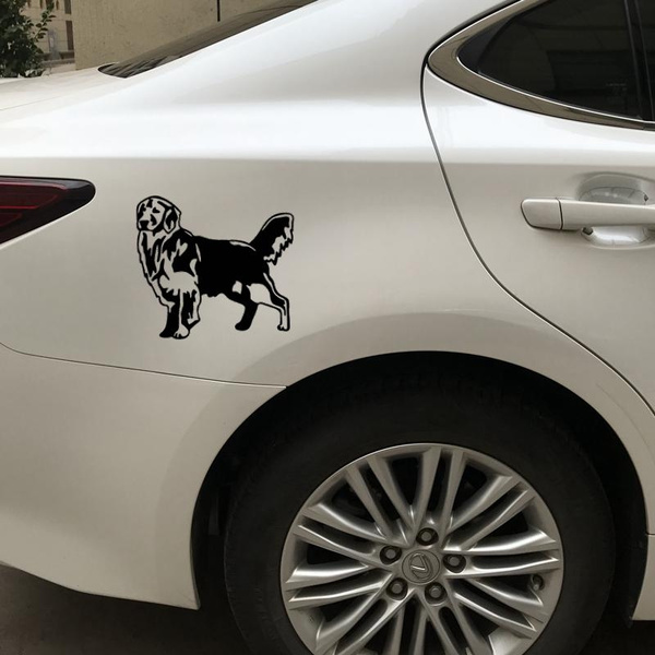 Golden Retriever Hunting Dog Vinyl Car Sticker Cartoon Animal Car Decal ...